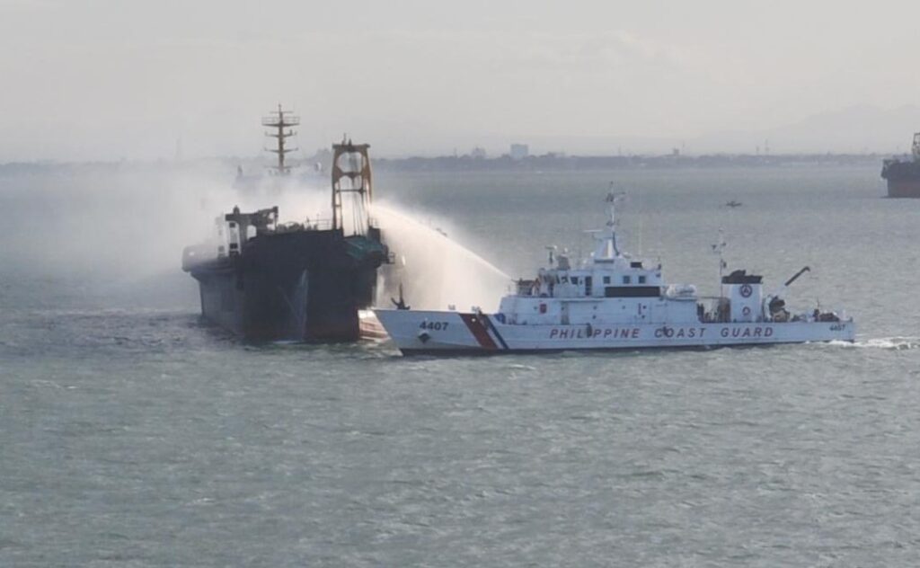 BREAKING NEWS: Dredger on fire in Manila Bay - Dredging Today