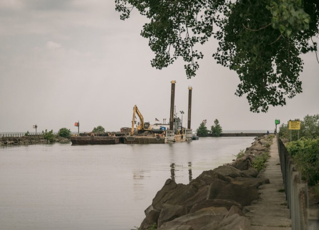 Maintenance dredging underway at Oak Orchard Harbor - Dredging Today